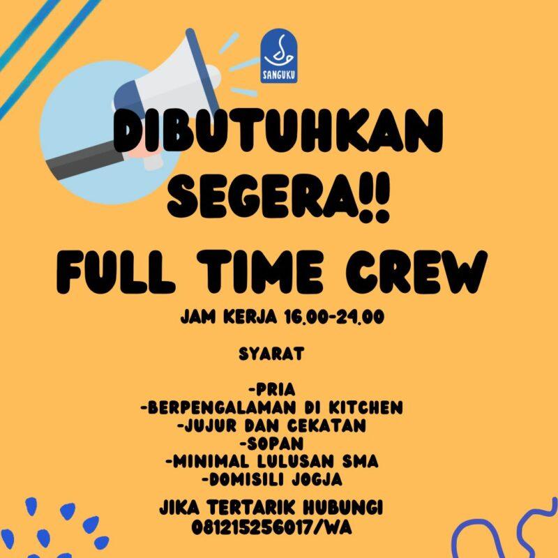Lowongan Kerja Full Time Crew di Sanguku - LokerJogja.ID