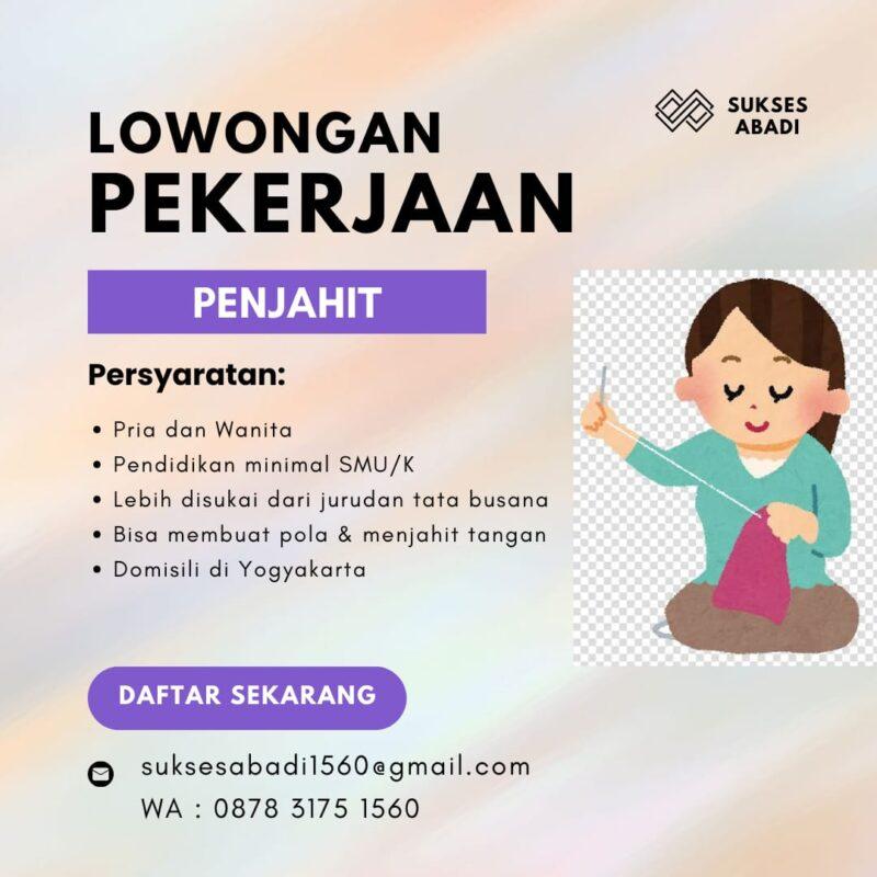 Lowongan Kerja Penjahit di Sukses Abadi Batik - LokerJogja.ID