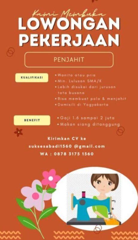 Lowongan Kerja Penjahit di Sukses Abadi Batik - LokerJogja.ID