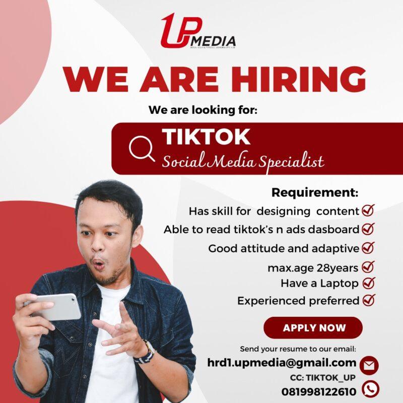 Lowongan Kerja Tiktok Social Media Specialist di Up Media - LokerJogja.ID