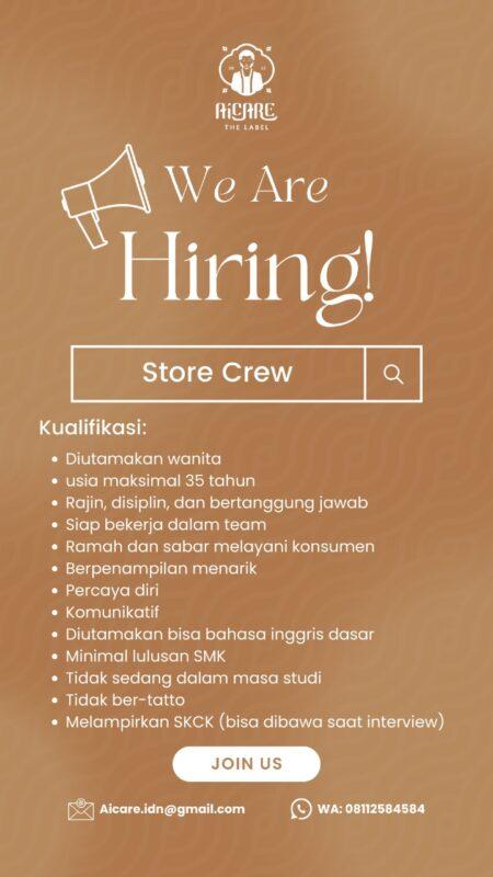 Lowongan Kerja Store Crew di Aicare The Label - LokerJogja.ID