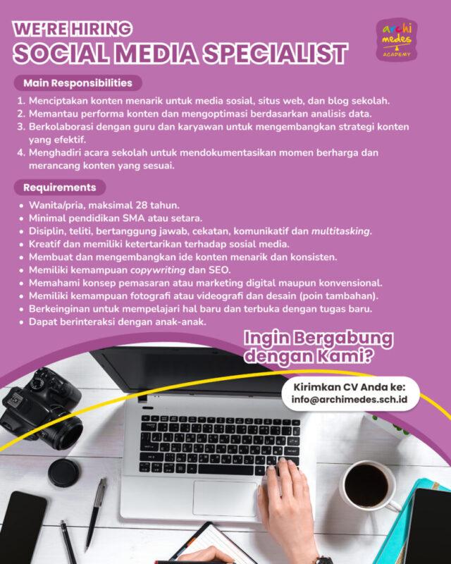 Lowongan Kerja Social Media Speialist di Archimedes Academy - LokerJogja.ID
