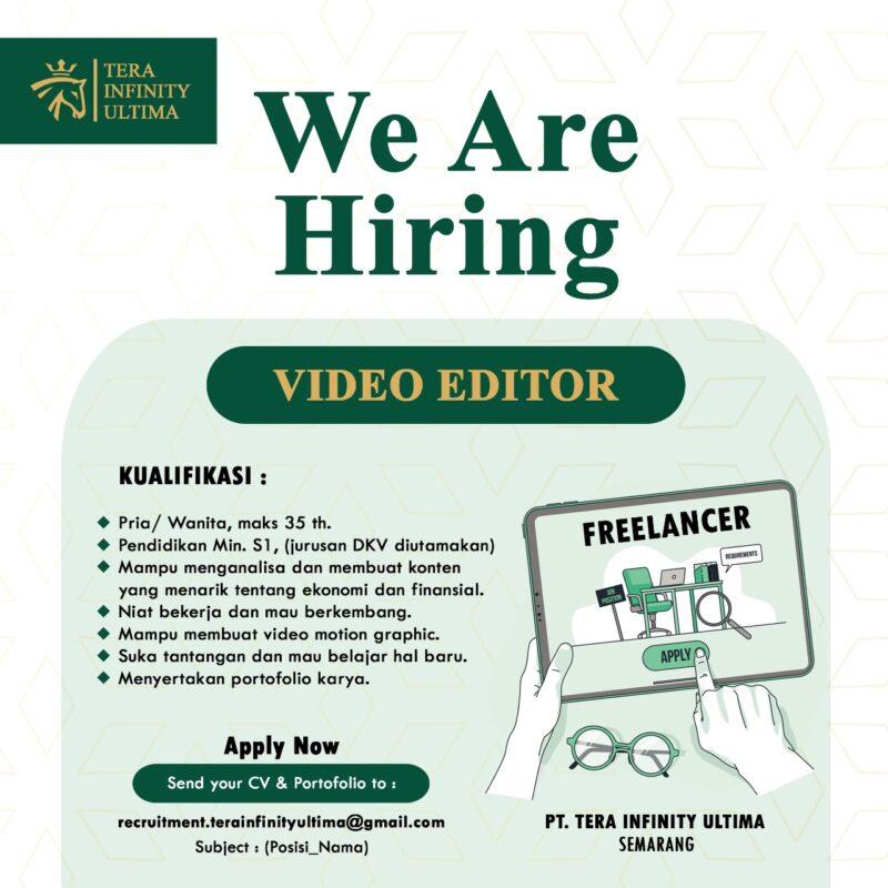Lowongan Kerja Video Editor di CV. Tera Infinity Ultima - LokerJogja.ID