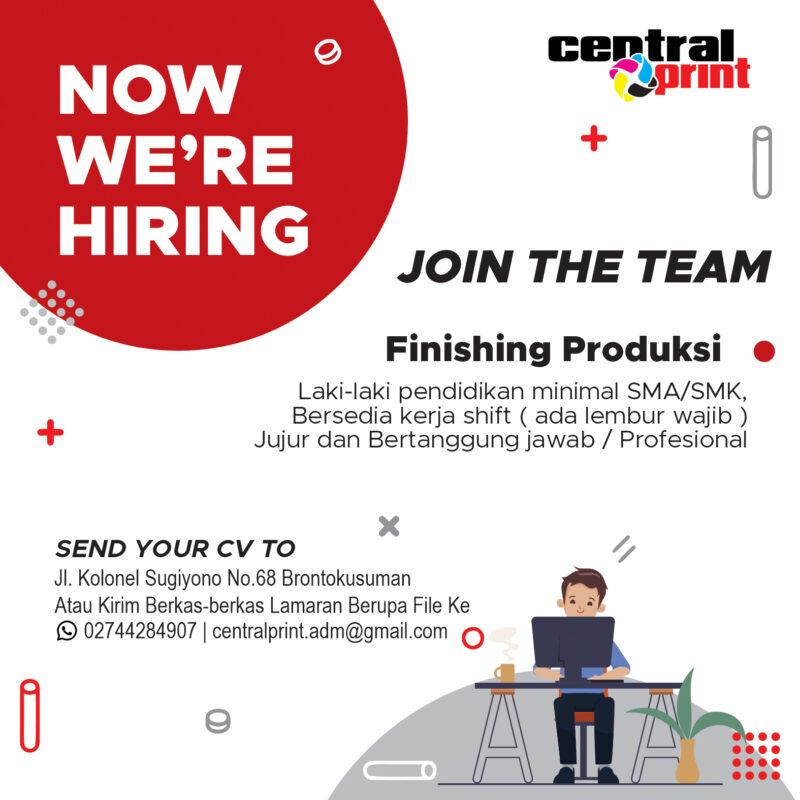 Lowongan Kerja Finishing Produksi di Central Print - LokerJogja.ID