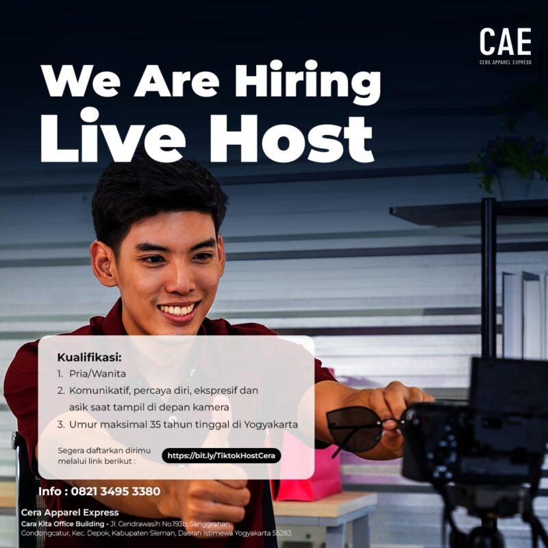 Lowongan Kerja Live Host di Cera Apparel Express - LokerJogja.ID