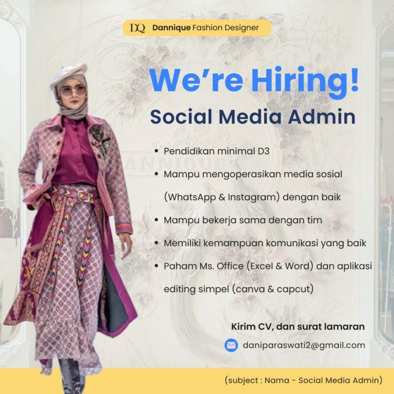 Lowongan Kerja Social Media Admin di Dannique Fashion Designer - LokerJogja.ID