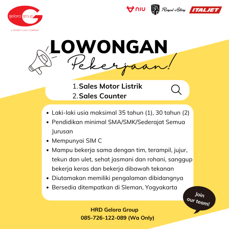 Lowongan Kerja Sales Pelumas Pertamina - Sales Motor Listrik - Sales ...