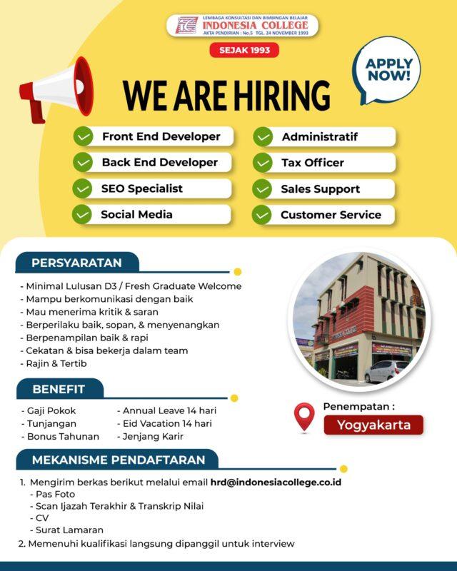 Lowongan Kerja Front End Developer - Back End Developer - SEO ...