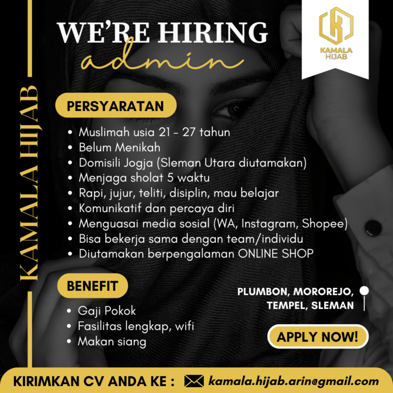 Lowongan Kerja Admin di Kamala Hijab - LokerJogja.ID