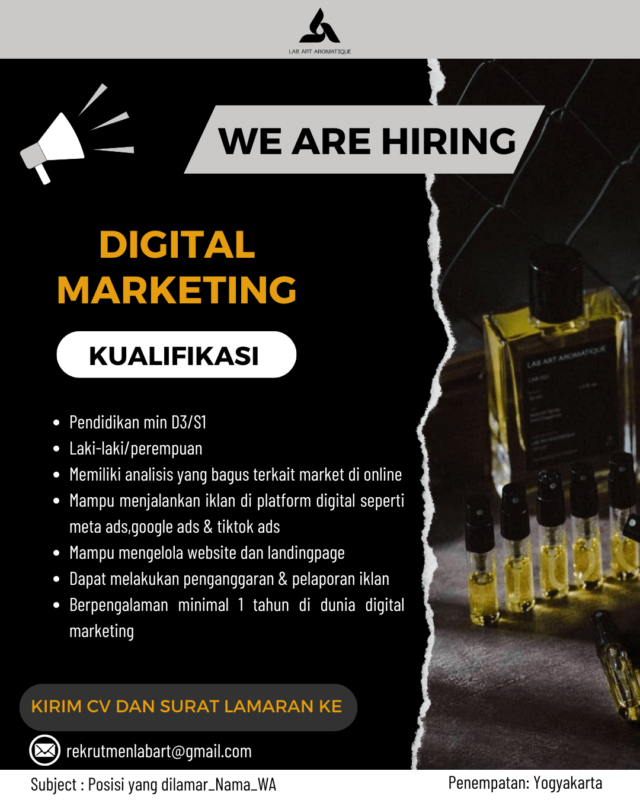 Lowongan Kerja Digital Marketing - Sales Marketing - Content Creator - Host Live - Packing ...