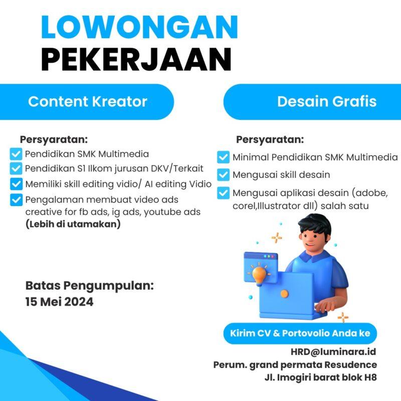 Lowongan Kerja Content Creator - Desain Grafis di Luminara - LokerJogja.ID