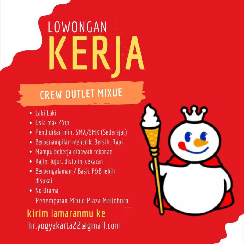 Lowongan Kerja Crew Outlet di Mixue Jogja - LokerJogja.ID