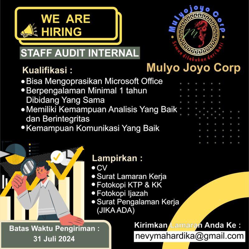 Lowongan Kerja Staff Audit Internal di Mulyo Joyo Corp - LokerJogja.ID