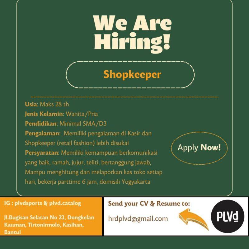 Lowongan Kerja Shopkeeper - Host Live - Social Media & Marketing di PLVD - LokerJogja.ID