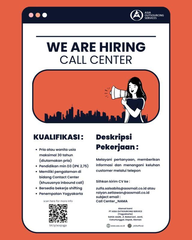 Lowongan Kerja Call Center - Contact Center - Security - OB di PT. Asia ...