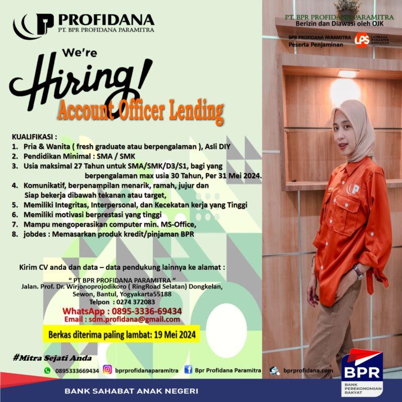 Lowongan Kerja Account Officer Lending di PT. BPR Profidana Paramitra - LokerJogja.ID