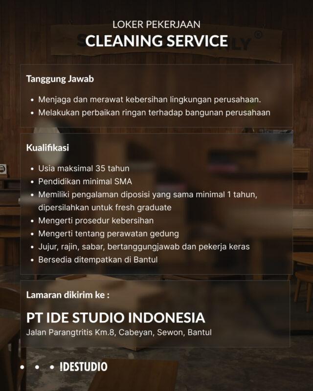 Lowongan Kerja Cleaning Service di PT. Ide Studio Indonesia - LokerJogja.ID