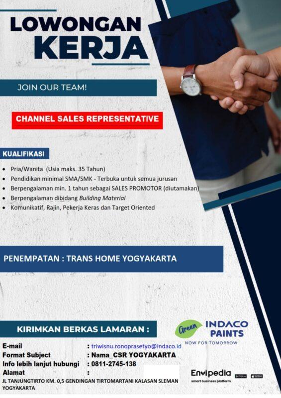 Lowongan Kerja Channel Sales Representative di PT. Indaco Warna Dunia - LokerJogja.ID
