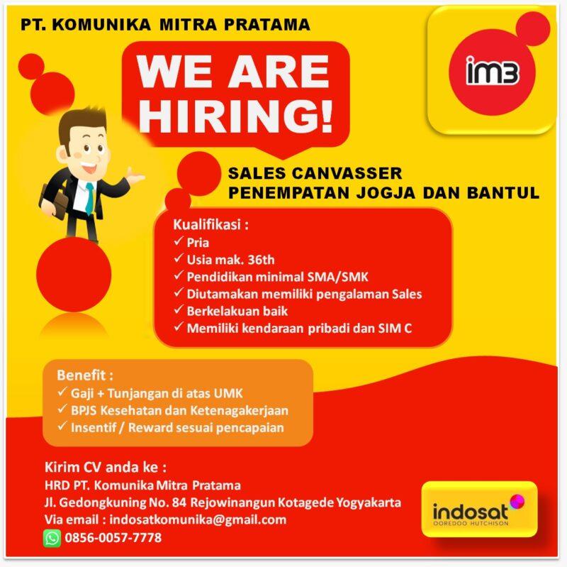 Lowongan Kerja Sales Canvaser di PT. Komunika Mitra Pratama IM3-indosat ...