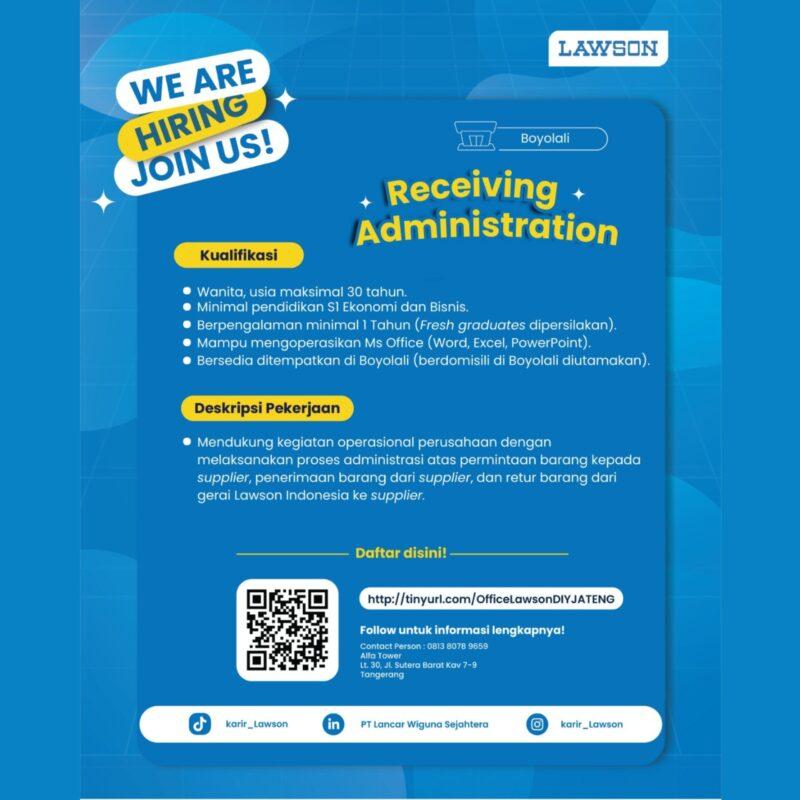 Lowongan Kerja Receiving Admin - Branch Maintenance Technician - Crew ...