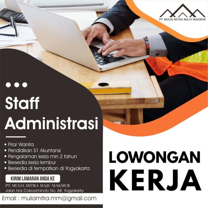 Lowongan Kerja Staff Administrasi di PT. Mulia Mitra Maju Makmur - LokerJogja.ID