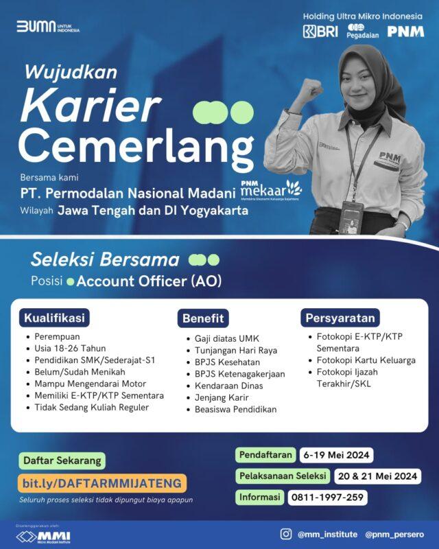 Lowongan Kerja Account Officer di PT. PNM Mekaar - LokerJogja.ID
