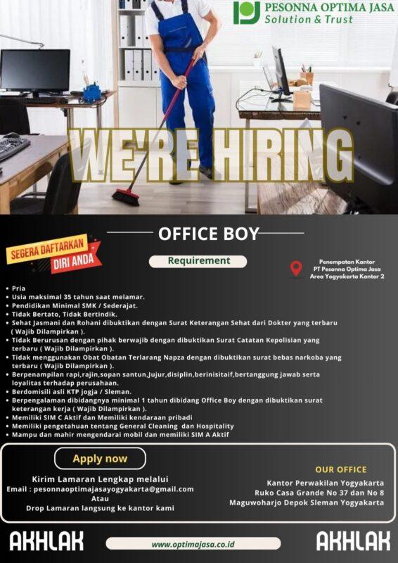 Lowongan Kerja Office Boy (OB) di PT. Pesonna Optima Jasa (Pegadaian Group) - LokerJogja.ID