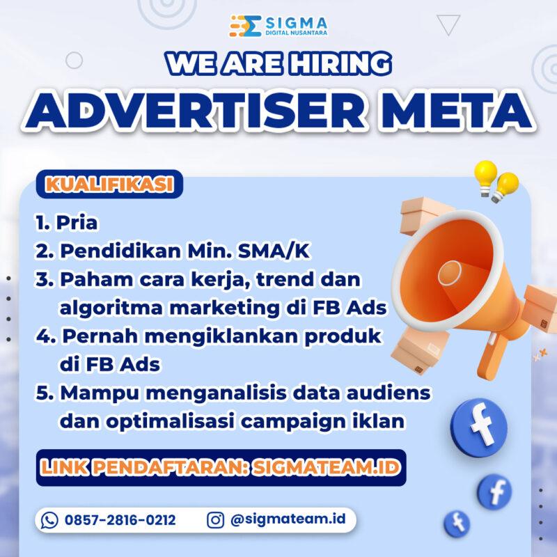 Lowongan Kerja Advertiser Meta - Customer Service Online - Desain ...
