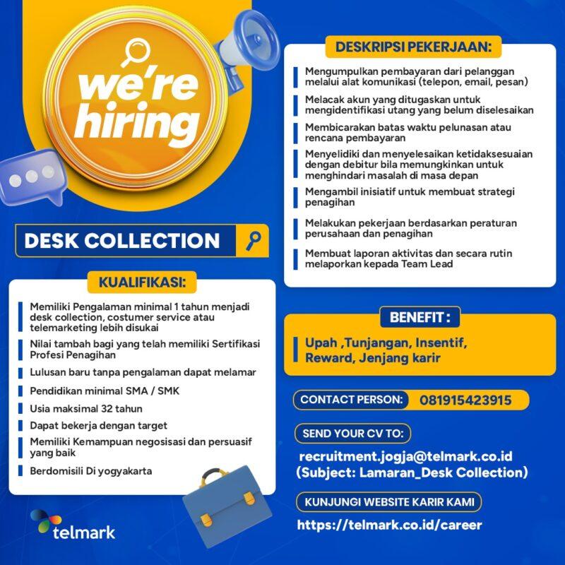 Lowongan Kerja Desk Collection di PT. Telmark - LokerJogja.ID