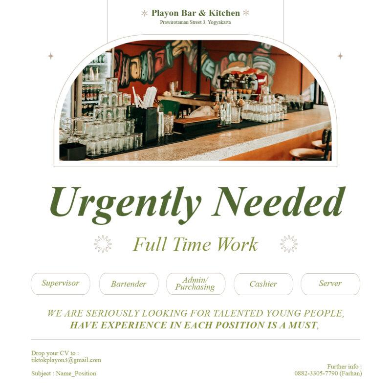 Lowongan Kerja Supervisor Admin Server Kasir Di Playon Bar