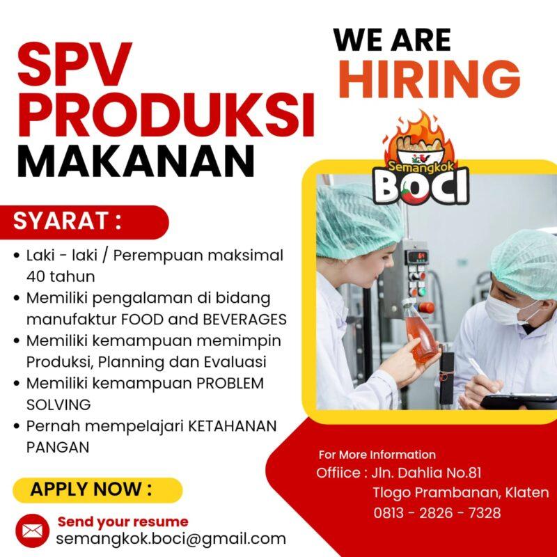 Lowongan Kerja SPV Produksi Makanan di Semangkok Boci - LokerJogja.ID