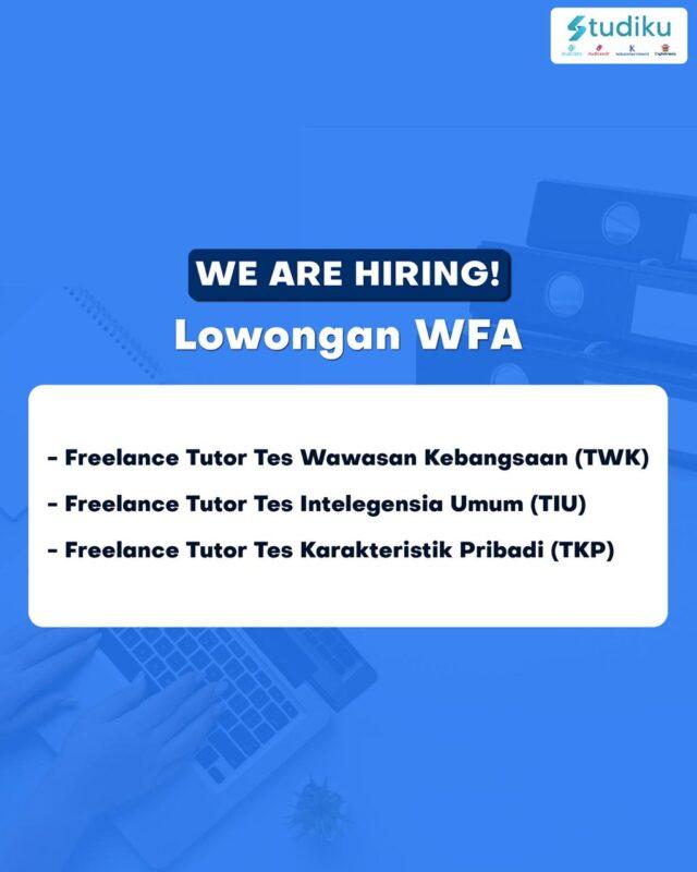Lowongan Kerja Freelance Tutot TWK, TIU, TKP di Studiku.id - LokerJogja.ID