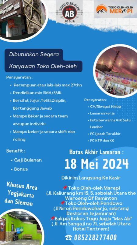 Lowongan Kerja Karyawan Toko di Toko Oleh-oleh Mas AB - LokerJogja.ID