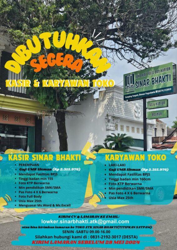 Lowongan Kerja Kasir & Karyawan Toko di Toko ATK Sinar Bhakti ...