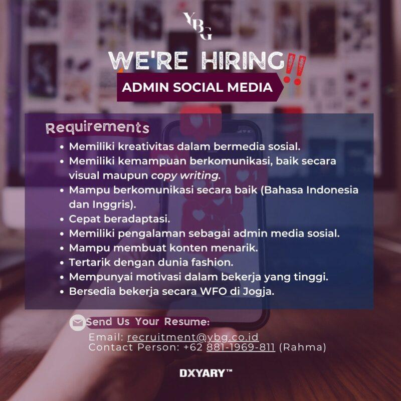 Lowongan Kerja Admin Social Media di YBG - LokerJogja.ID