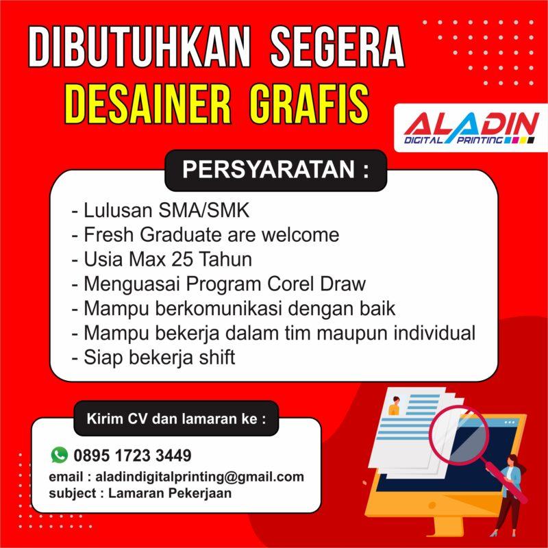 Lowongan Kerja Desainer Grafis di Aladin Digital Printing - LokerJogja.ID