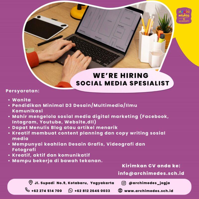 Lowongan Kerja Social Media Speialist di Archimedes Academy - LokerJogja.ID