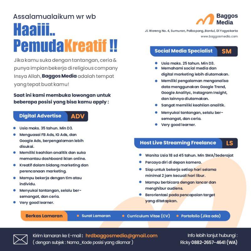 Lowongan Kerja Digital Advertise - Social Media Specialist - Host Live Streaming Freelance di ...