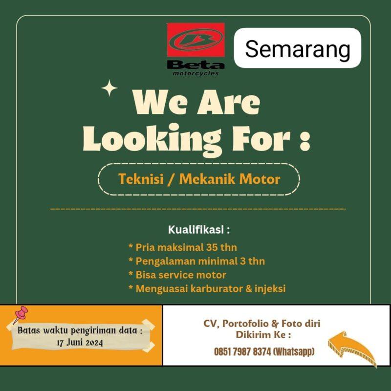 Lowongan Kerja Teknisi / Mekanik Motor di Beta Motor - LokerJogja.ID
