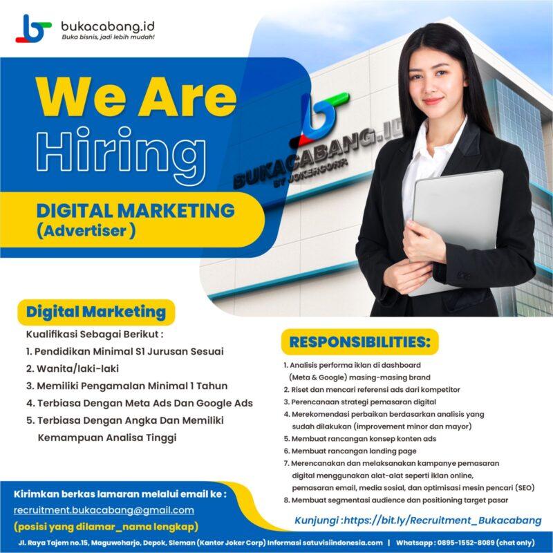 Lowongan Kerja Digital Marketing (Advertiser) - Telesales - Marketing Executive - Deal Maker di ...