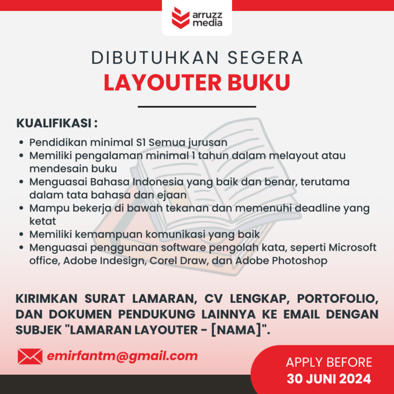 Lowongan Kerja Layouter Buku di CV. Arruzz Media - LokerJogja.ID