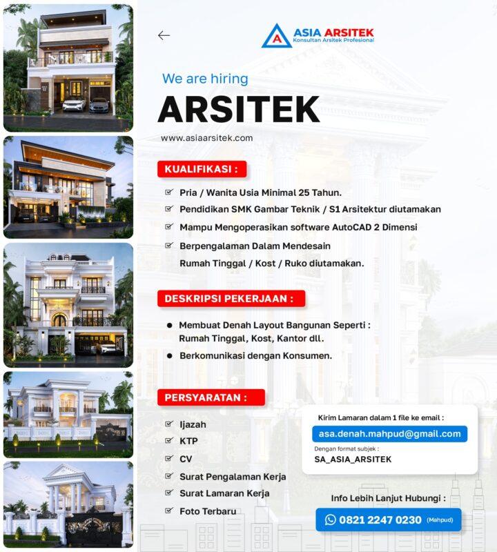 Lowongan Kerja Arsitek di CV. Asia Arsitek - LokerJogja.ID
