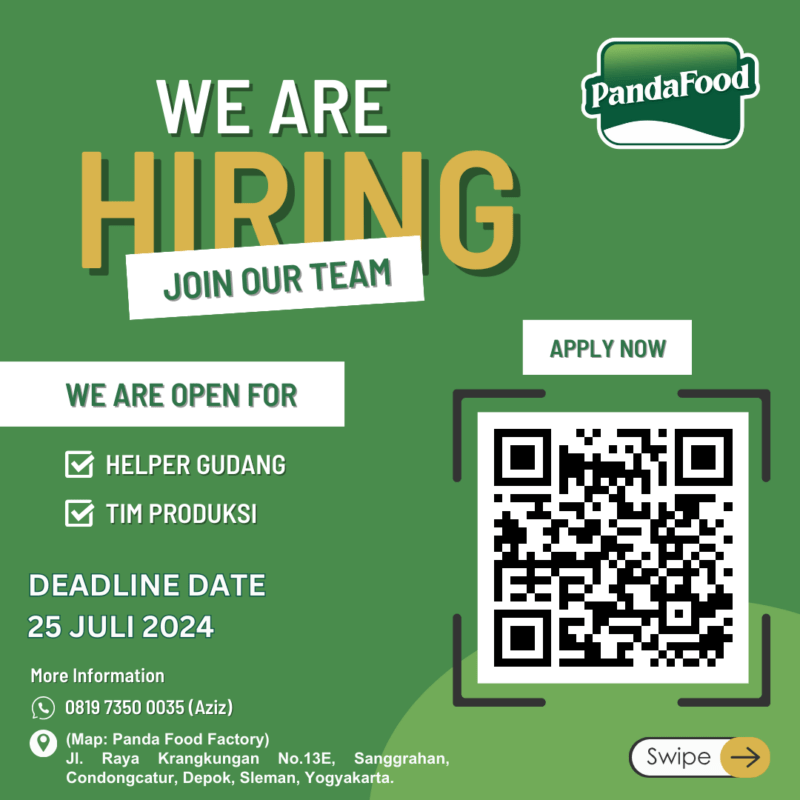 Lowongan Kerja Helper Gudang - Tim Produksi di CV. Panda Food Indonesia ...