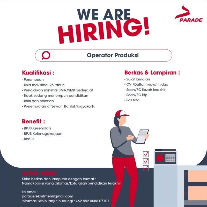 Lowongan Kerja Penjahit - Operator di CV. Parade Apparel - LokerJogja.ID