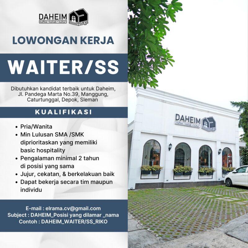 Lowongan Kerja Waiter/ss di Daheim - LokerJogja.ID