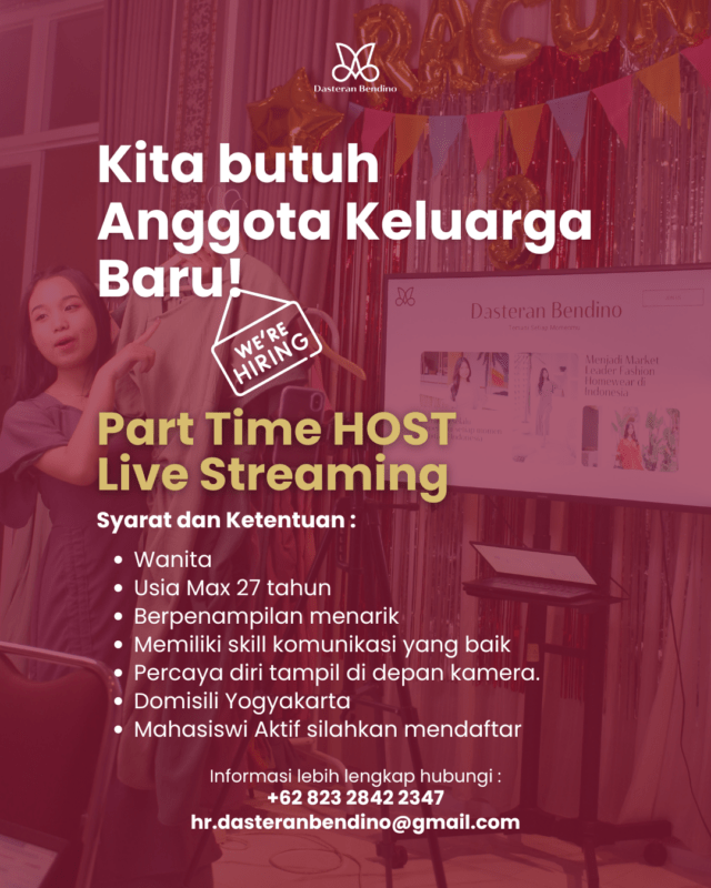 Lowongan Kerja Part Time Host Live Streaming - Advertiser di Dasteran ...
