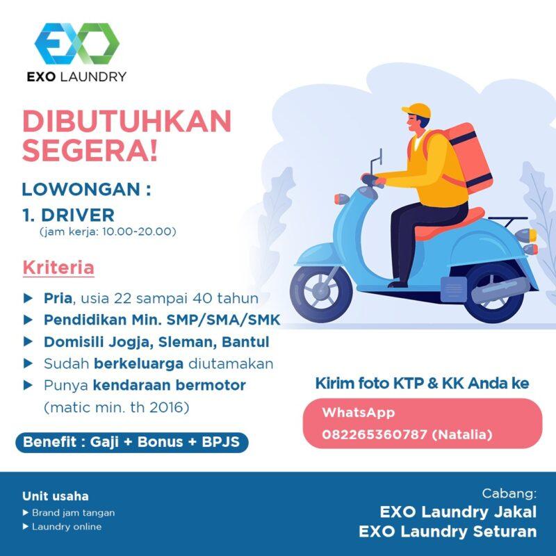 Lowongan Kerja Driver di EXO Laundry Jogja - LokerJogja.ID