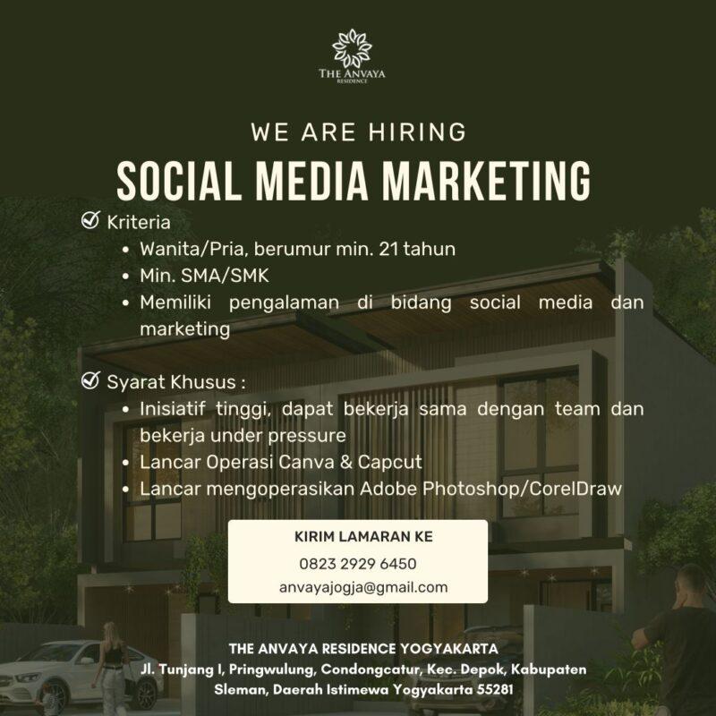 Lowongan Kerja Social Media Marketing di The Anvaya Residance Yogyakarta - LokerJogja.ID