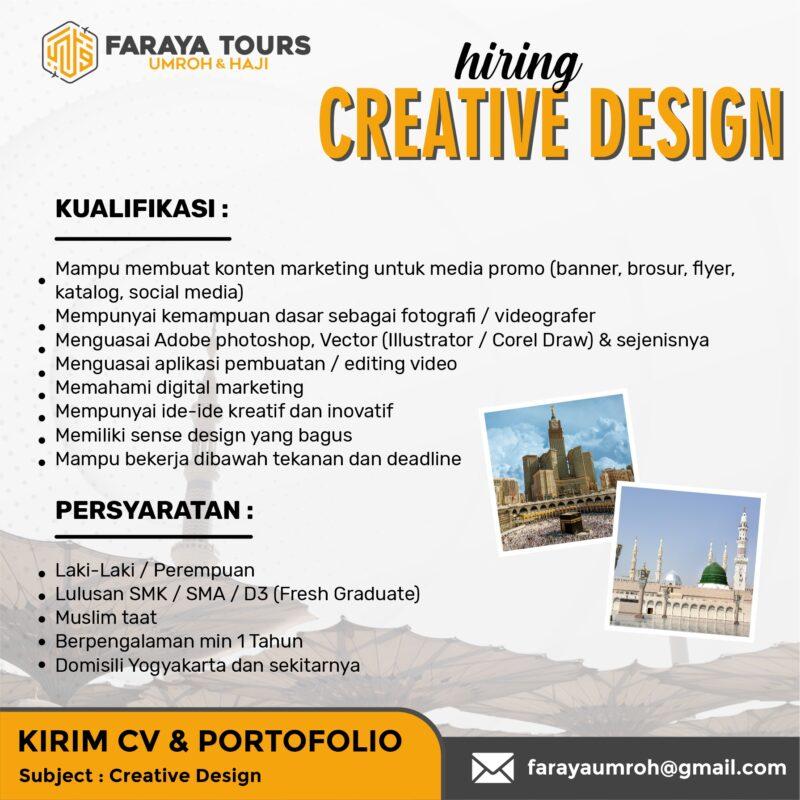 Lowongan Kerja Creative Design di Faraya Tours - LokerJogja.ID