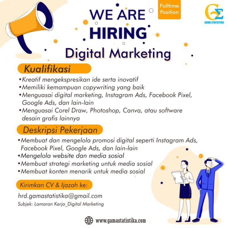 Lowongan Kerja Digital Marketing di Gama Statistika - LokerJogja.ID